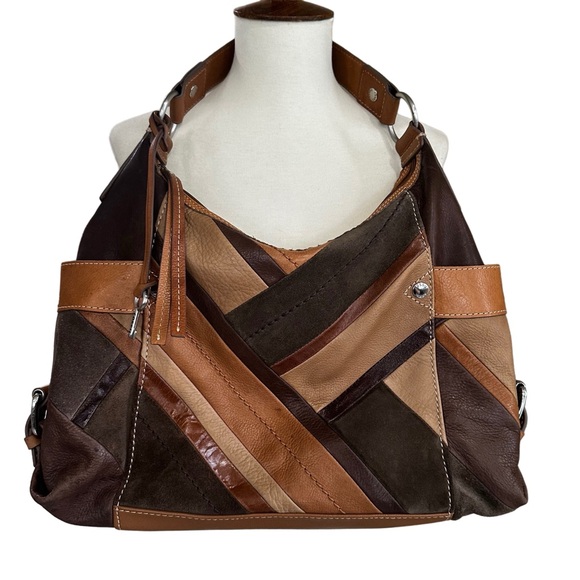 Fossil | Bags | Vintage Brown Tan Leather Suede Fossil Hobo Shoulder ...